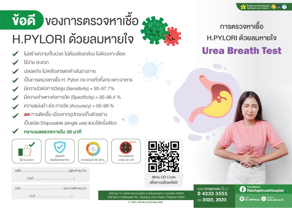 ข้อดี การตรวจหาเชื้อ H.PYLORI ด้วยลมหายใจ Urea Breath Test - โรงพยาบาล ...